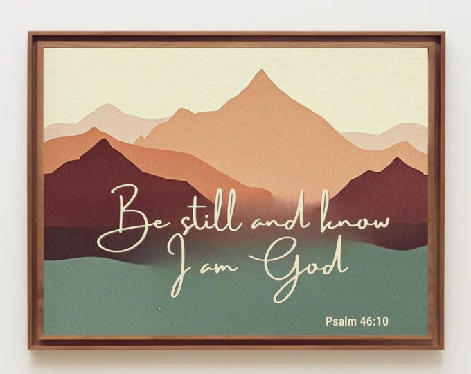 Abstract Scripture Christian Art Prints Psalm 46 Set of 3 PRINTED Be ...