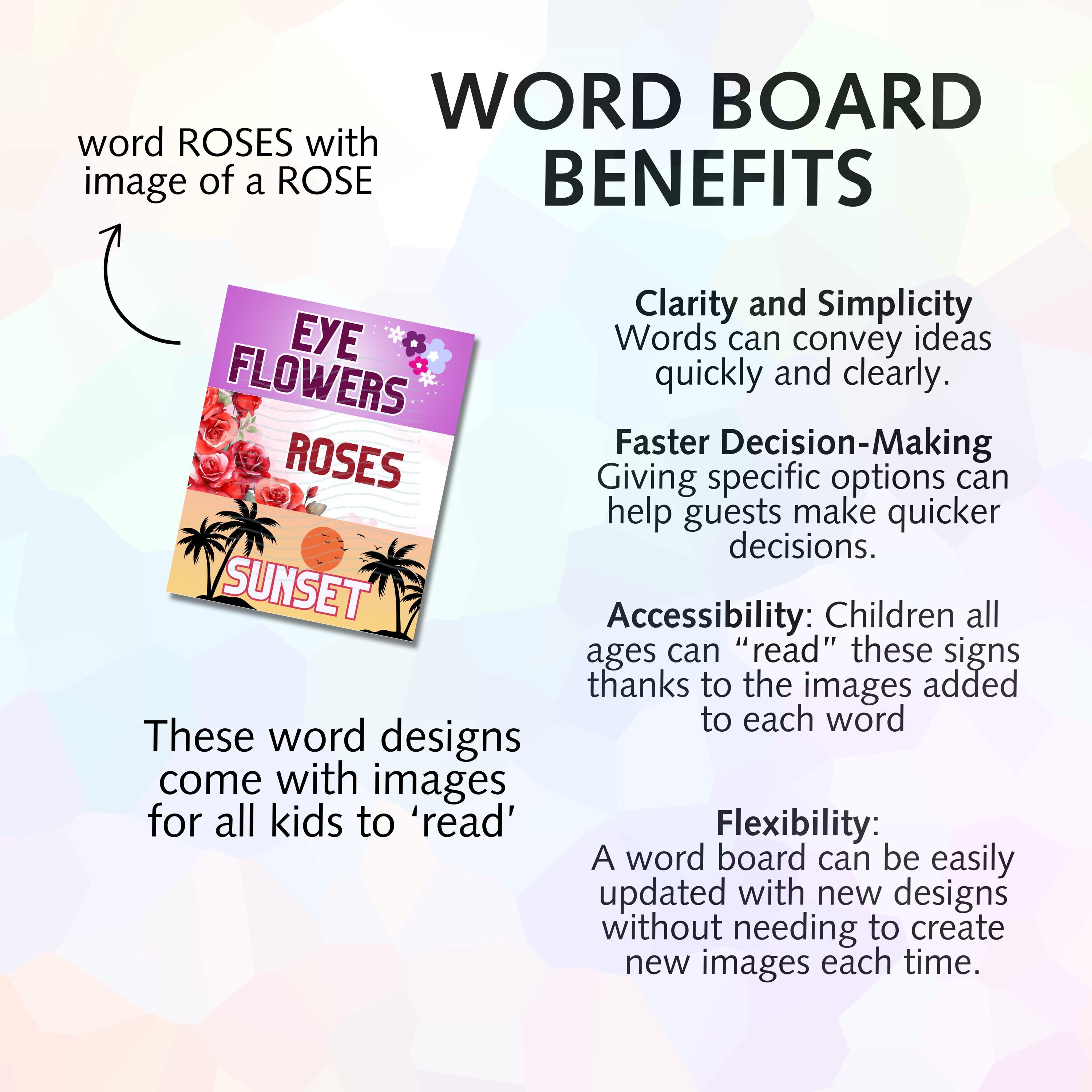Printable Face Painting Menu Board Word Board Sign for Face Painters ...