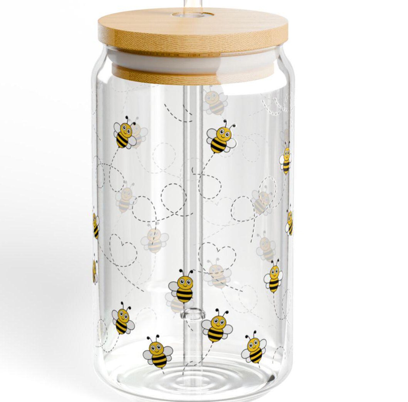 Bee Sipper Glass Cute Glass With Bee Design - Etsy