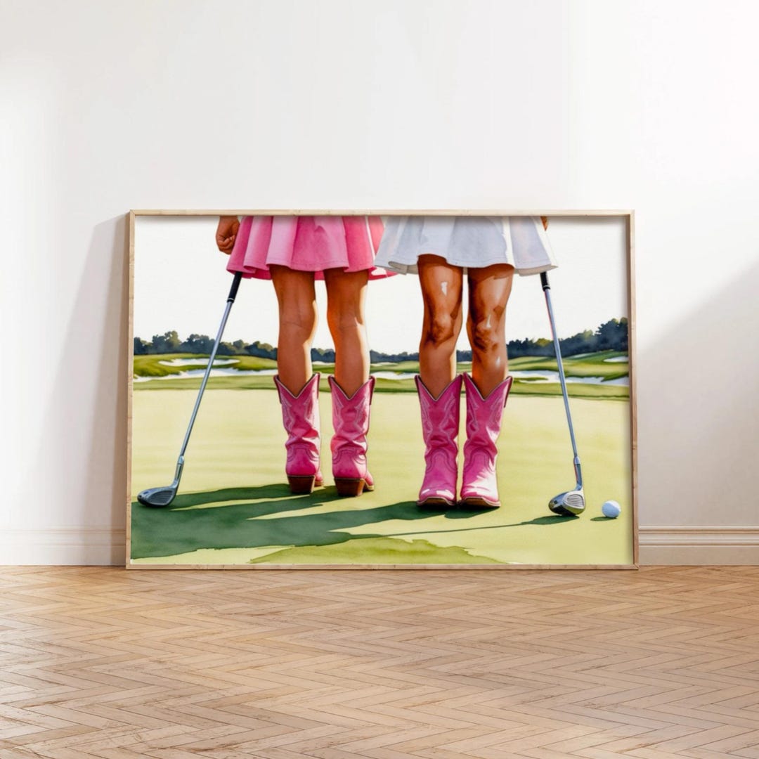 Golf Pink Cowgirl Wall Art, Downloadable Golf Girly Prints, Country ...