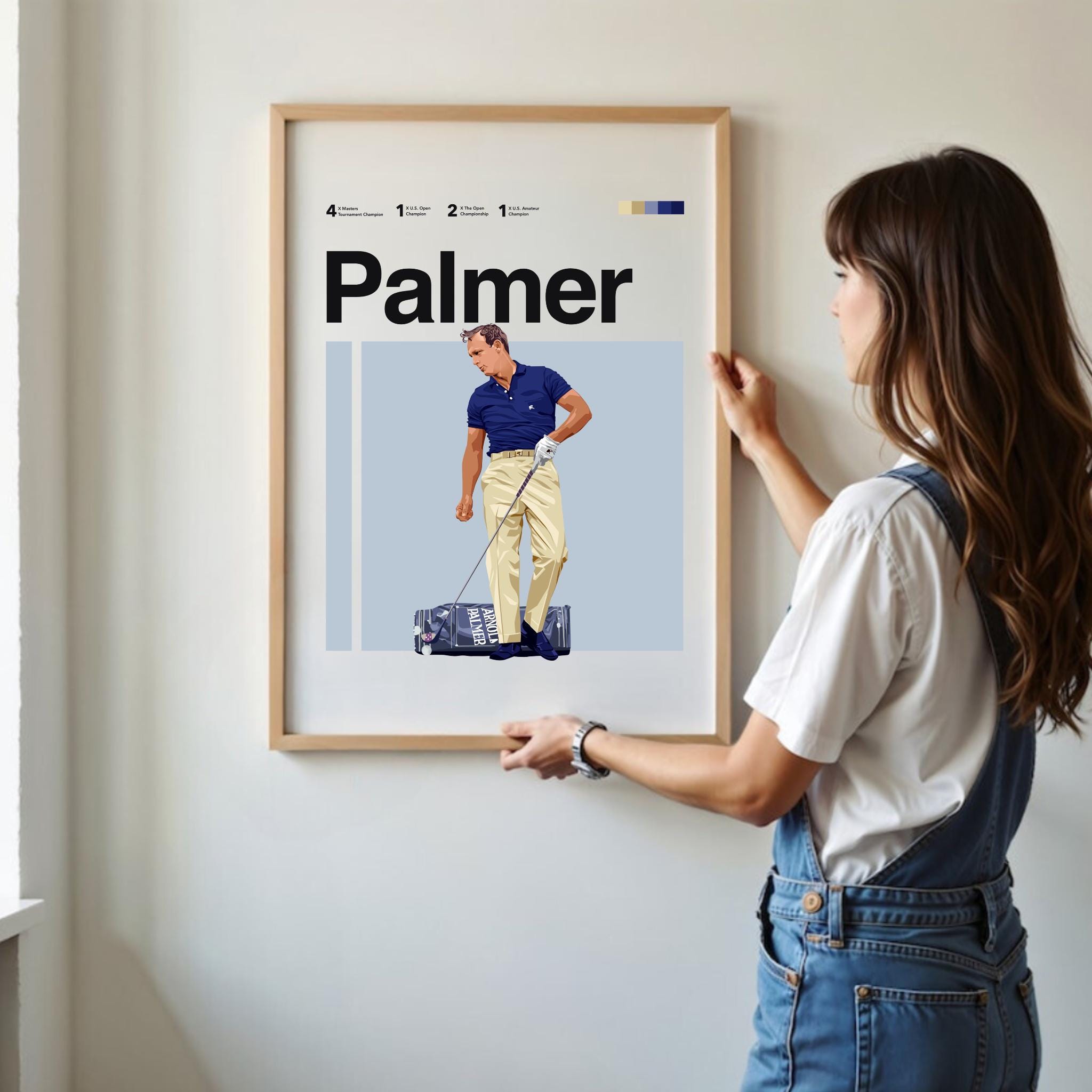 Arnold Palmer Poster, Golf Art, Modern Golf Poster, Mid-century Modern ...