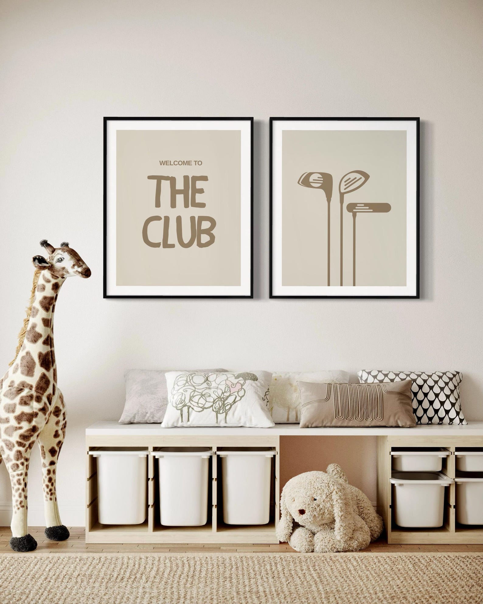 Golf Nursery Decor Set of 2 Prints, Golf Nursery, Digital Prints, Boho ...