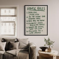 Editable House Rules Print: Family Values Decor (A4 PDF) - Etsy