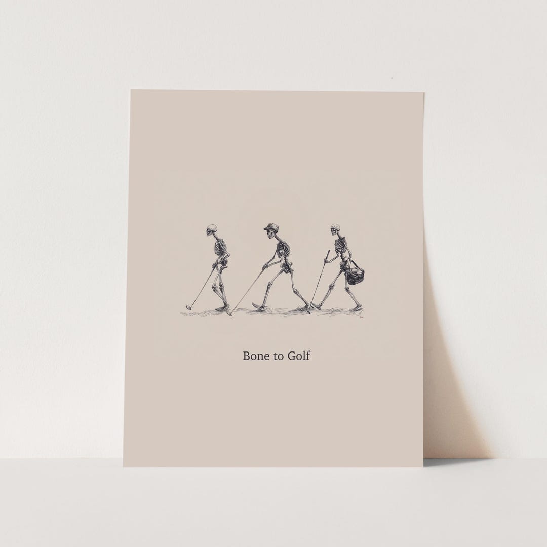 Halloween Skeleton Golf Poster: Modern Golf Art Print - Etsy