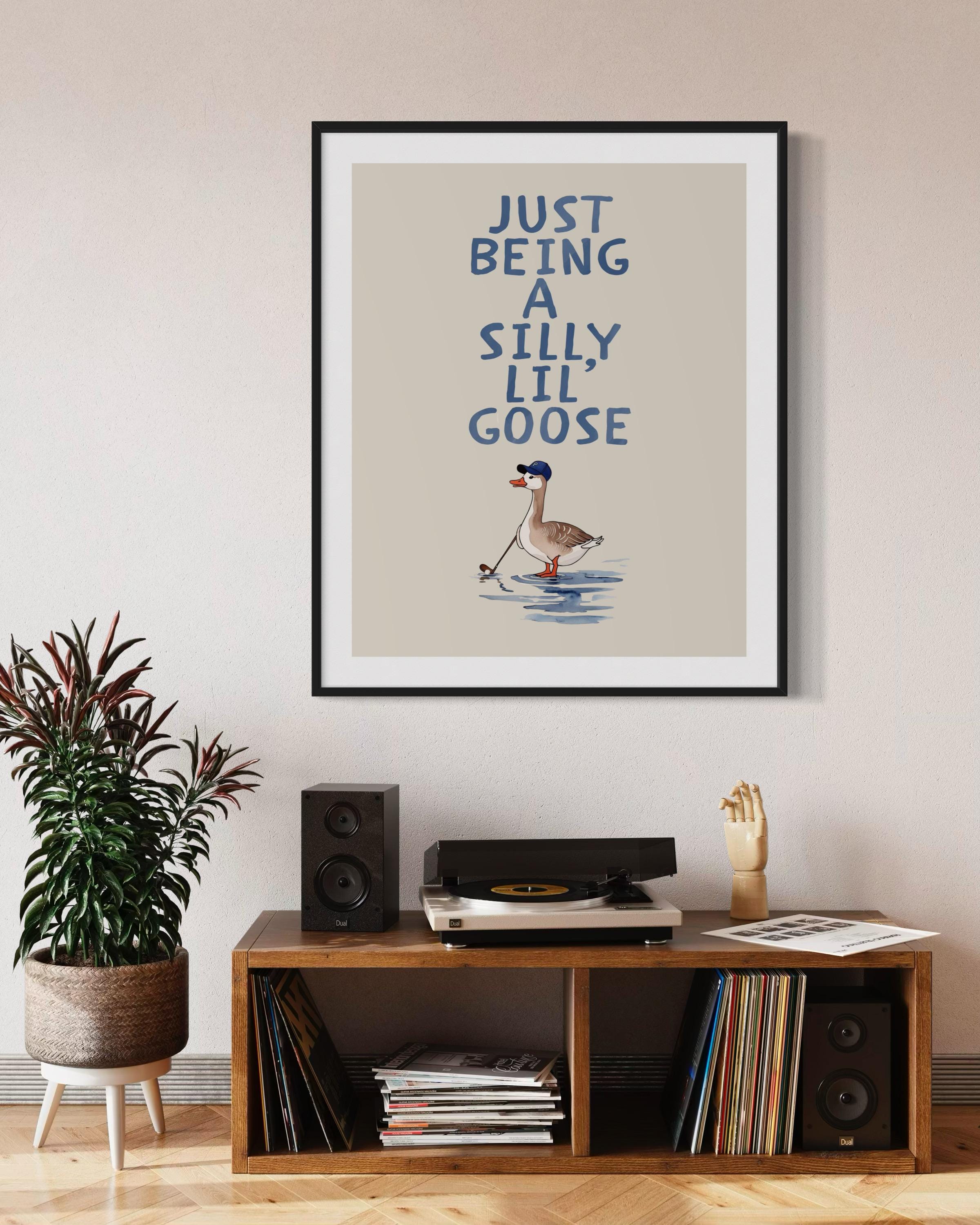 Silly Goose Golf Wall Art, Cute Goose Golf Poster, Golf Wall Art, Golf ...