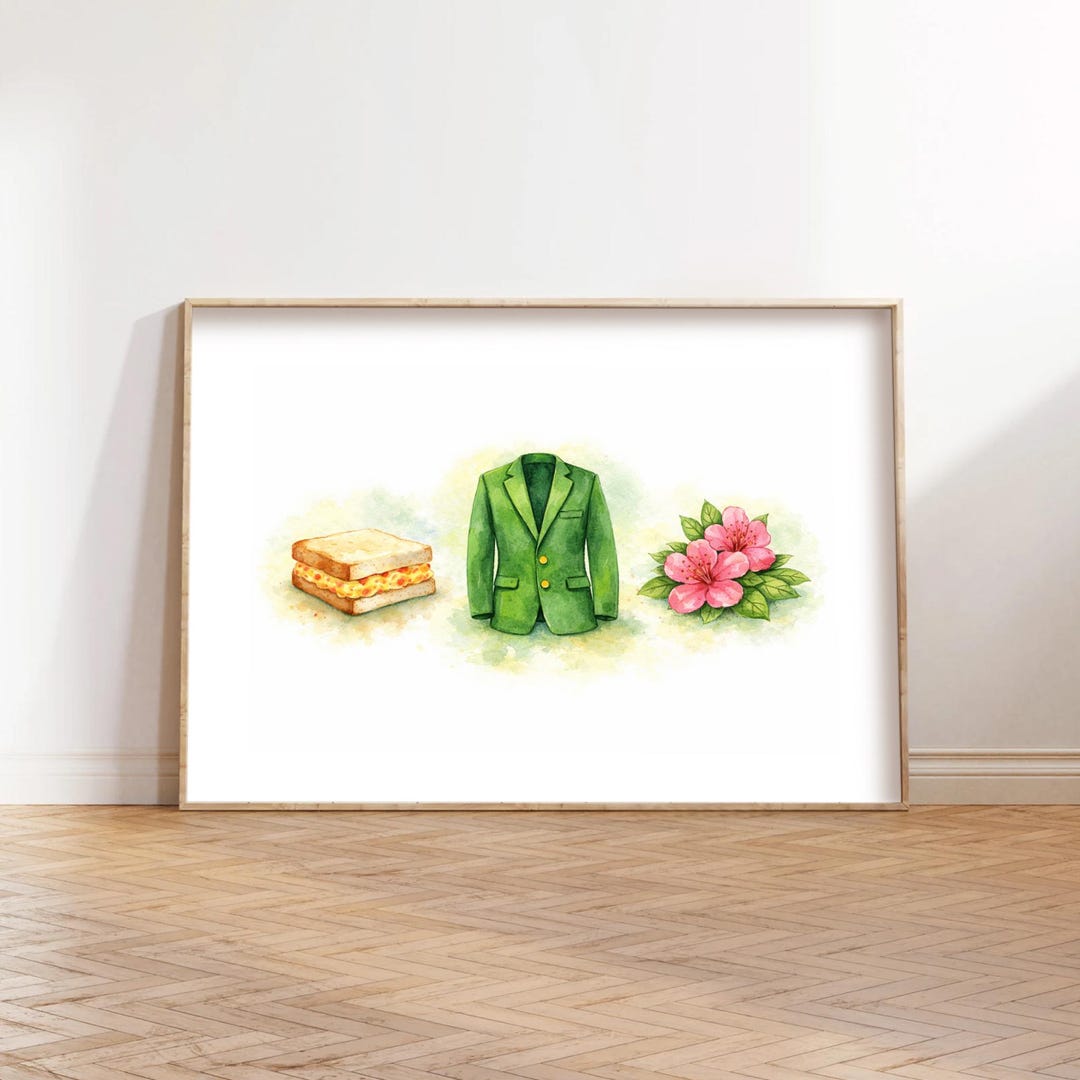 Masters Golf Decor Print: Augusta Inspired Watercolor - Green Jacket ...