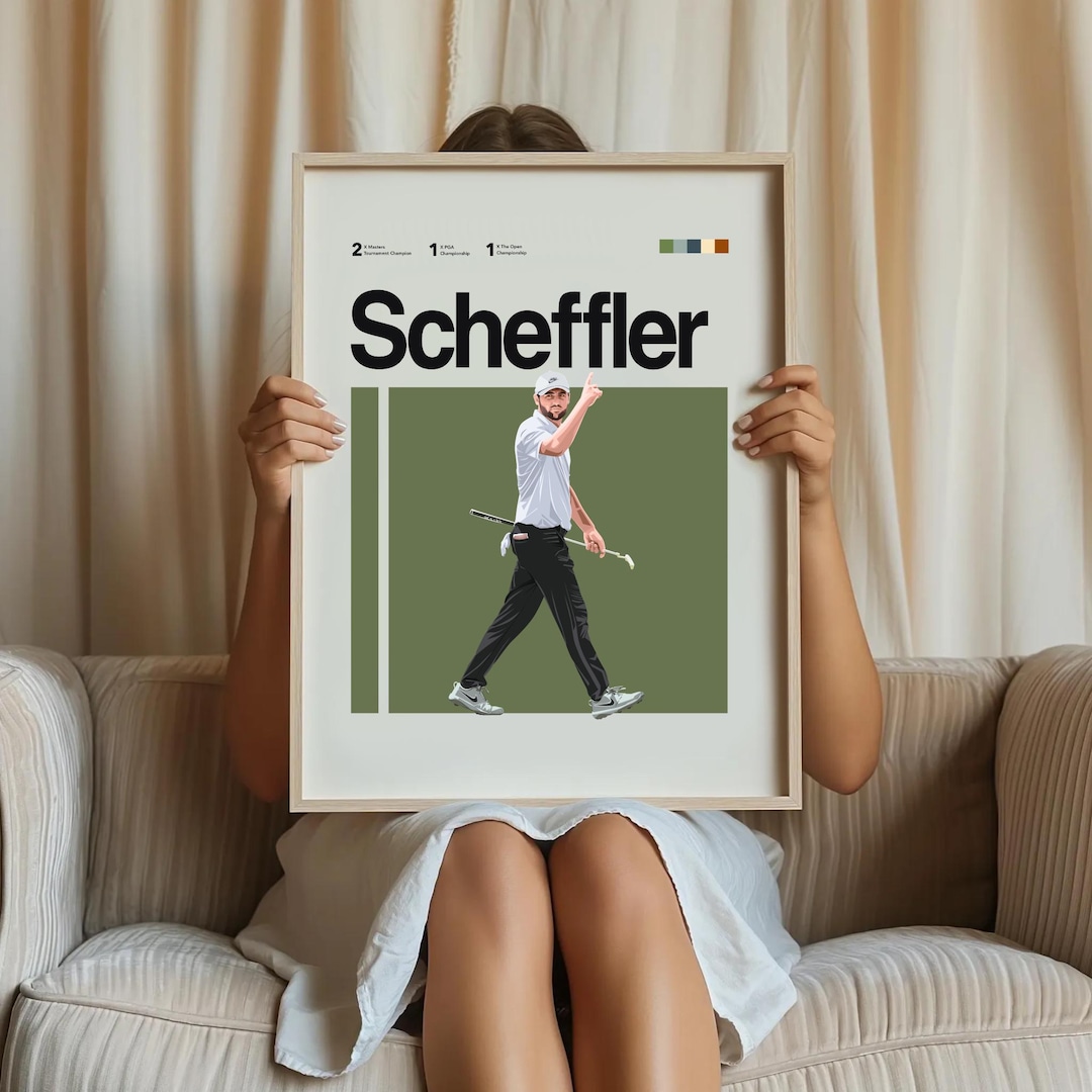 Scottie Scheffler Golf Poster – Mid-century Modern Golf Wall Art ...