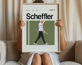 Scottie Scheffler Golf Poster – Mid-century Modern Golf Wall Art ...