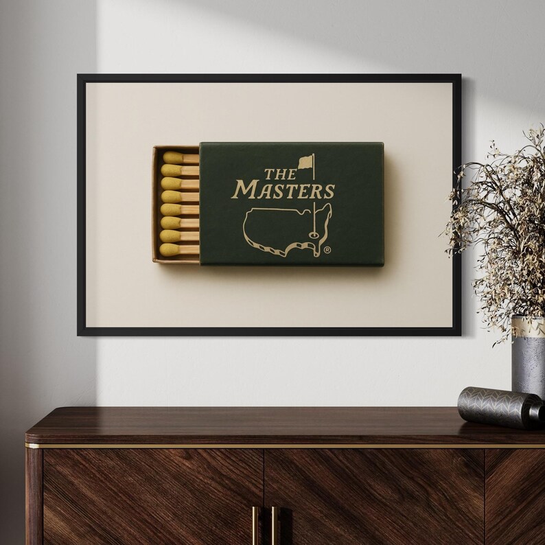 Masters Golf Art Print, Augusta National Vintage Matchbox Wall Art ...