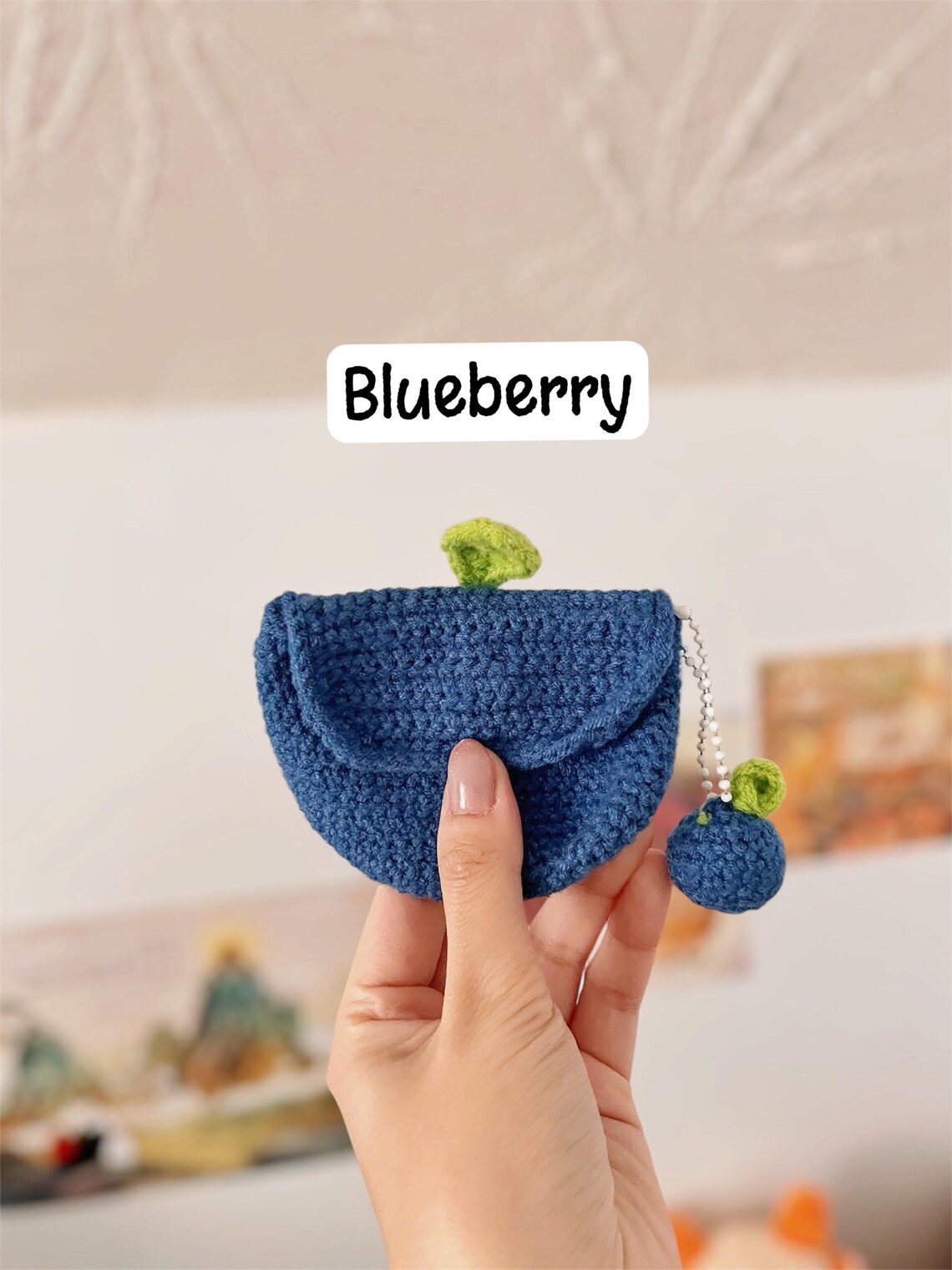Fruit Pouch Crochet Coin Purse Small Wallet Magnetic Closure Handmade ...