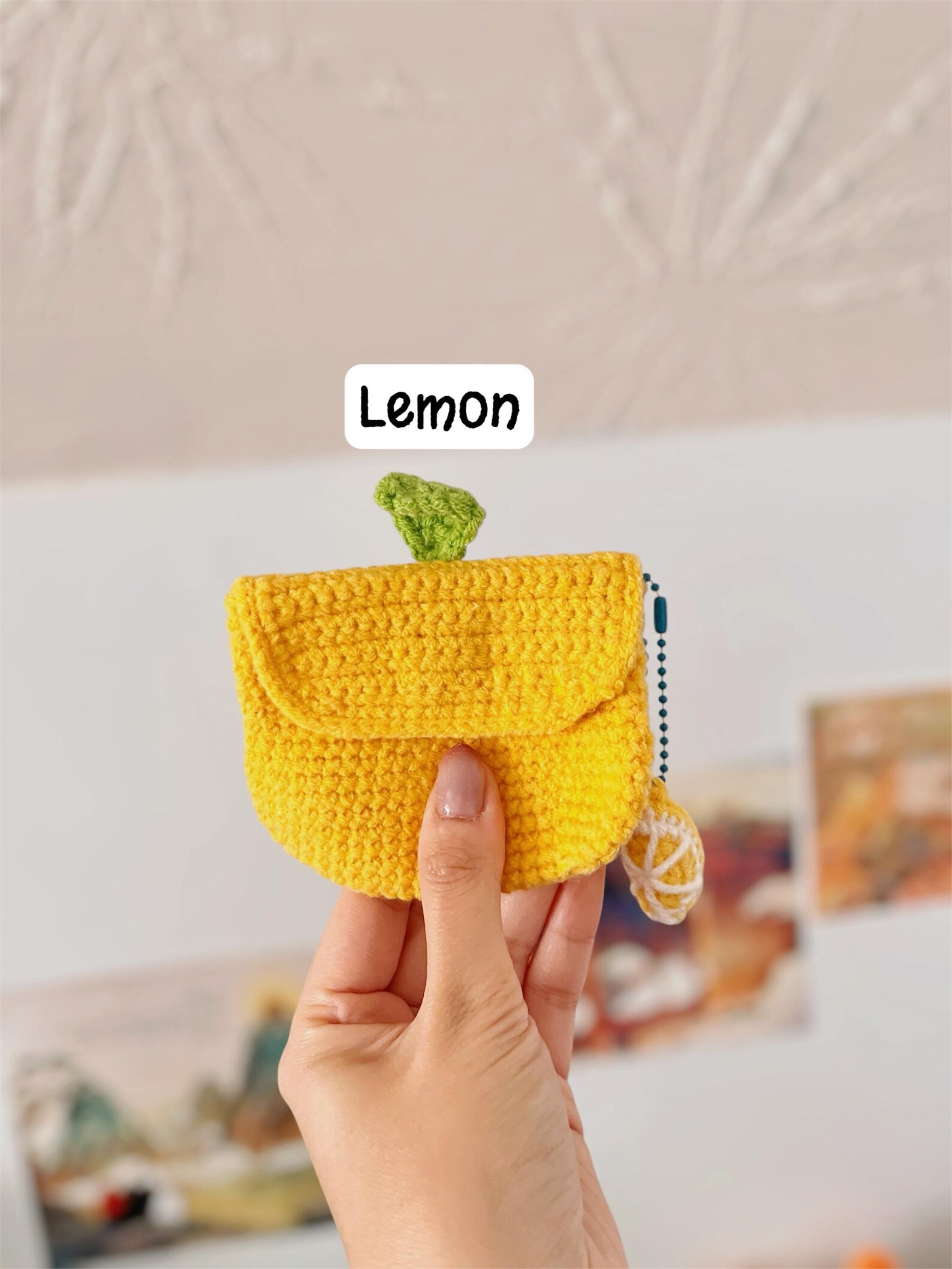 Fruit Pouch Crochet Coin Purse Small Wallet Magnetic Closure Handmade ...