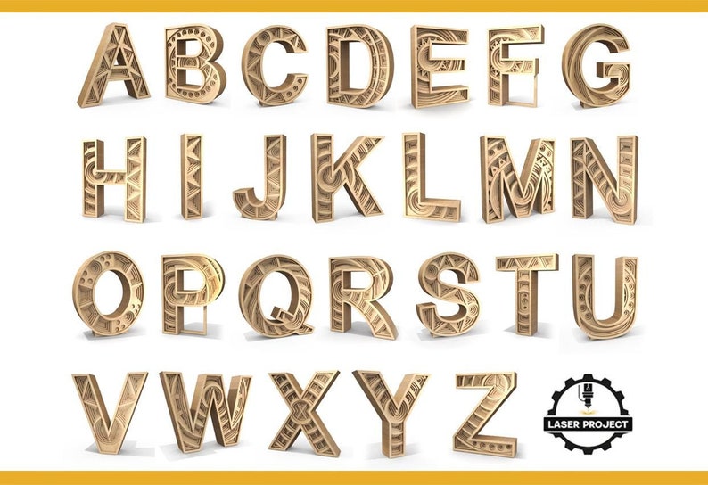 3D Mandala Alphabet and Numbers SVG File | Layered Letters and Numbers ...