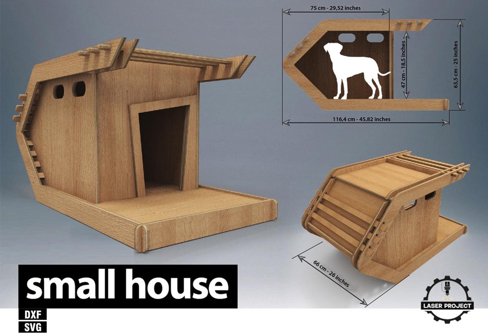 CNC Dog House Plan: Modern Pet House With Rooftop Garden (digital ...