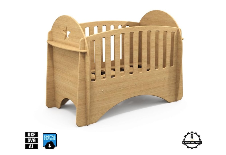 Baby Cradle CNC Laser Cut File: Wooden Cot Design (digital Download) - Etsy