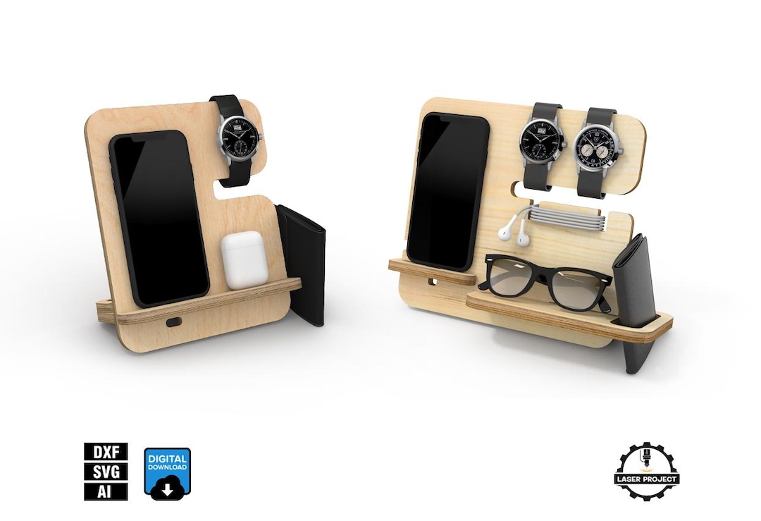 CNC Smartphone Stand Files: Laser Cut Charging Station (digital ...