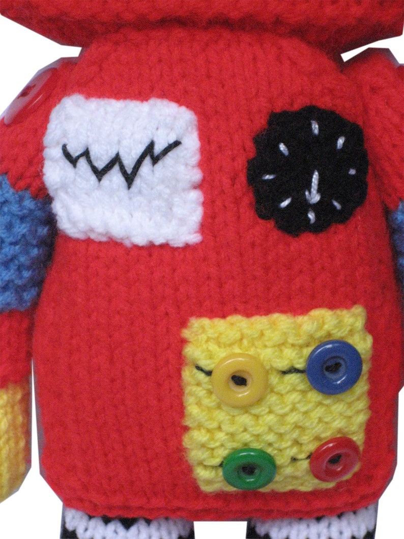 Beep Boop Robot PDF Email Knit PATTERN | Etsy