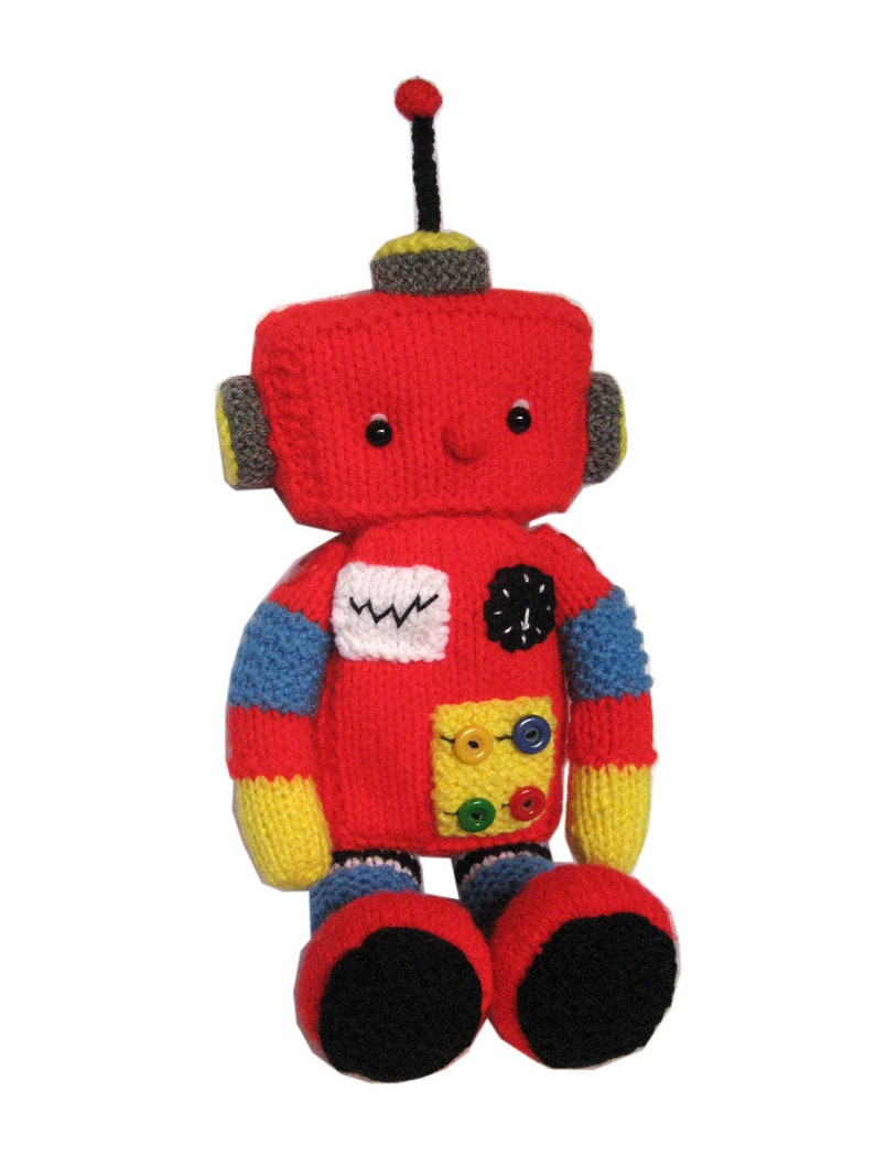 Beep Boop Robot PDF Email Knit PATTERN | Etsy