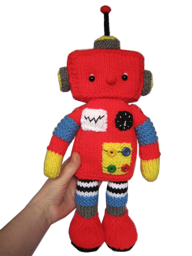 Beep Boop Robot PDF Email Knit PATTERN - Etsy