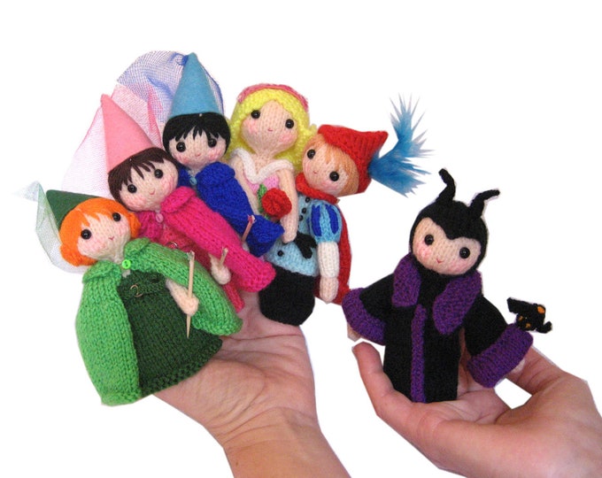 Sleeping Beauty Finger Puppets PDF Email KNIT PATTERN - Etsy