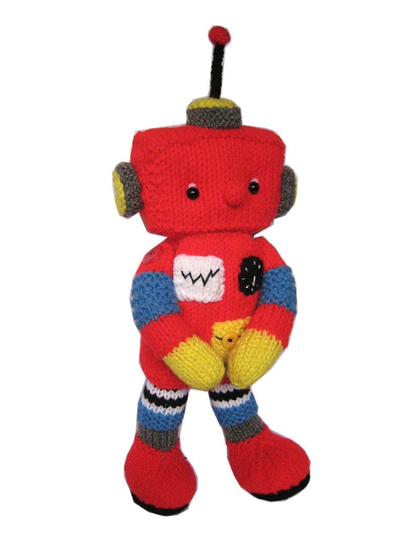 Beep Boop Robot PDF Email Knit PATTERN - Etsy