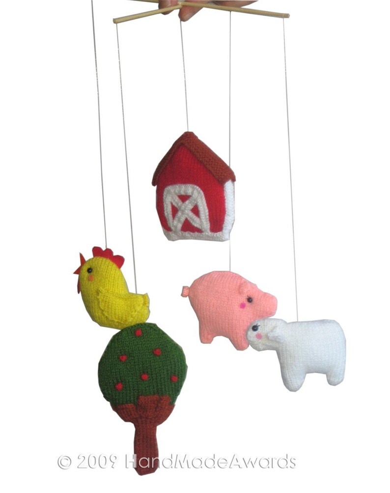 Baby FARM MOBILE Pdf Email Knit PATTERN - Etsy