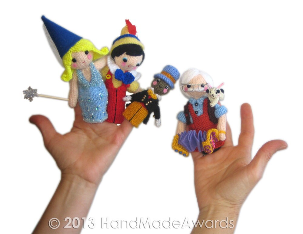 PINOCCHIO Finger Puppets Pdf Email Knit PATTERN - Etsy UK
