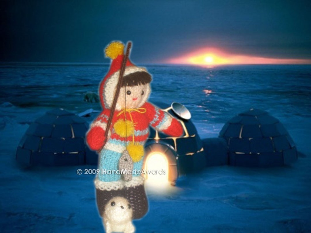 Inuit With His Baby Seal PDF Email Knit PATTERN - Etsy