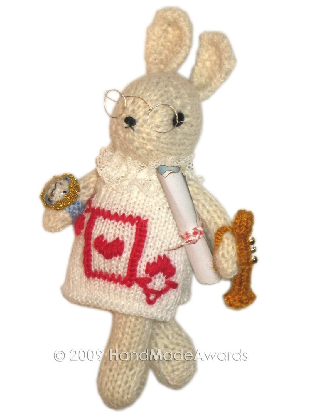 Lovely White BUNNY From Alice in Wonderland PDF Email Knit PATTERN - Etsy