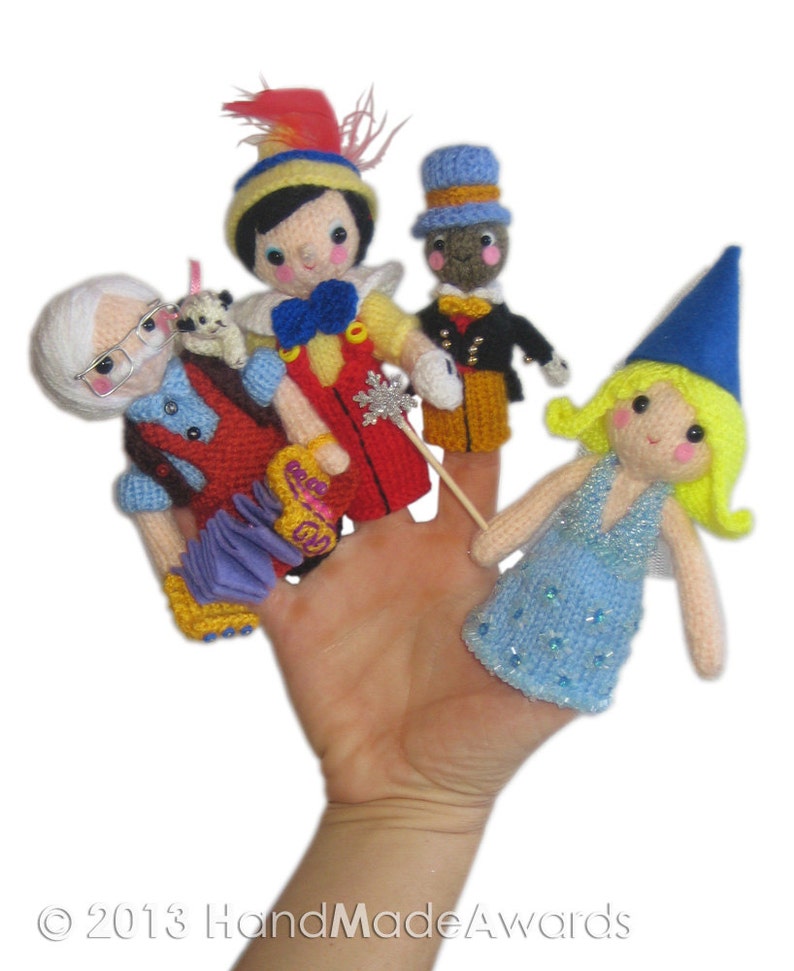 PINOCCHIO Finger Puppets Pdf Email Knit PATTERN - Etsy UK