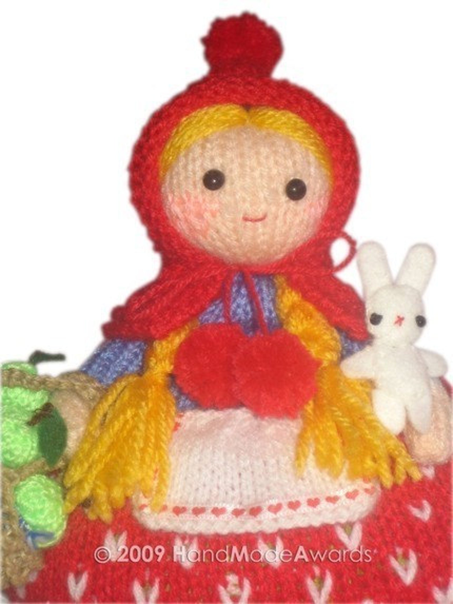 Little RED Riding Hood With Her Bunny and Basket of Green - Etsy