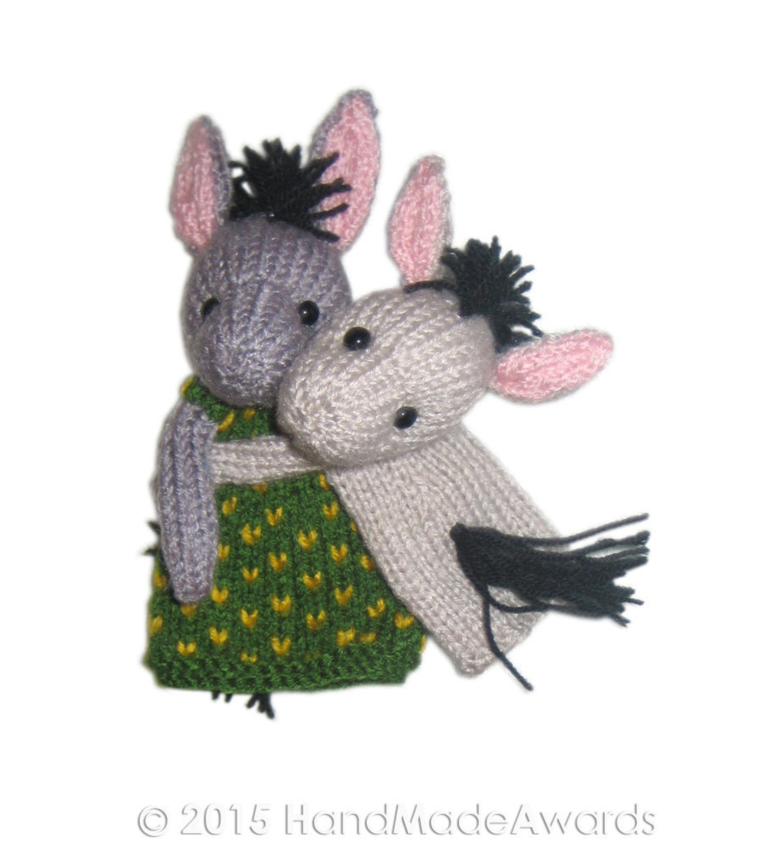 Family Donkey and Friends Finger Puppets Pdf Email Knit - Etsy