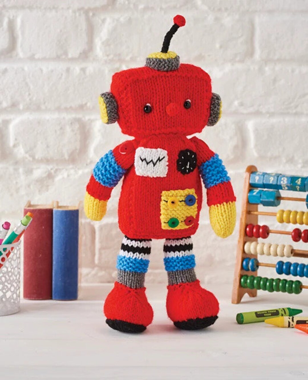 Beep Boop Robot PDF Email Knit PATTERN - Etsy