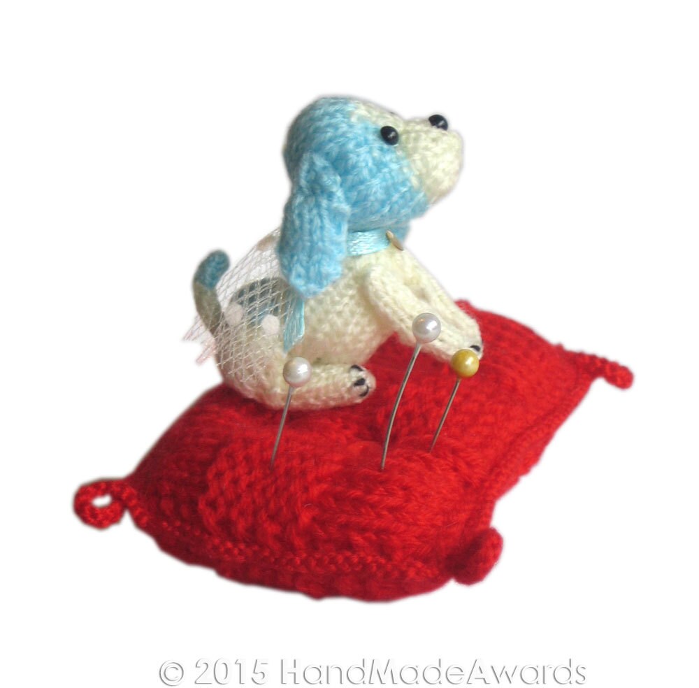 Blue Puppy Dog Pincushion Pdf Email Knit PATTERN | Etsy