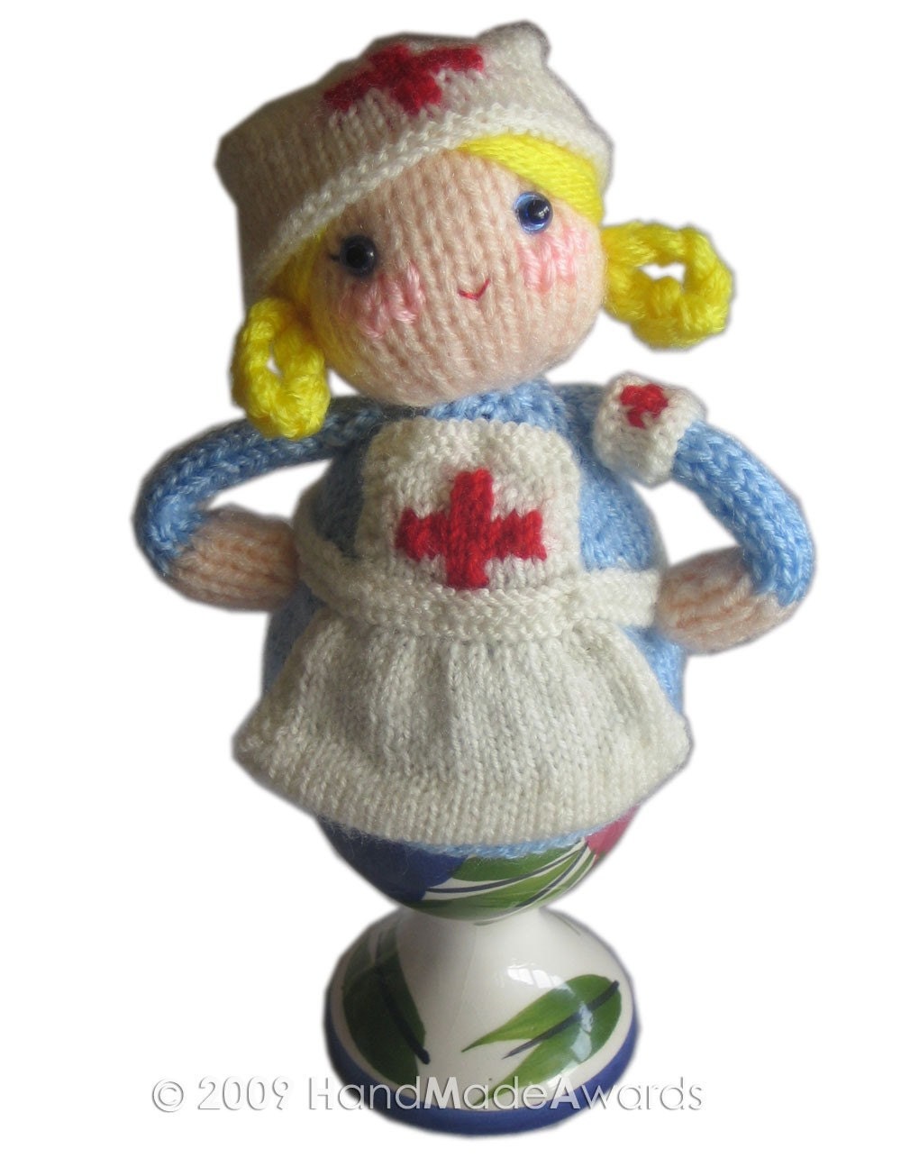 Maureen NURSE Egg Cosy knit PATTERN — handmadeawards