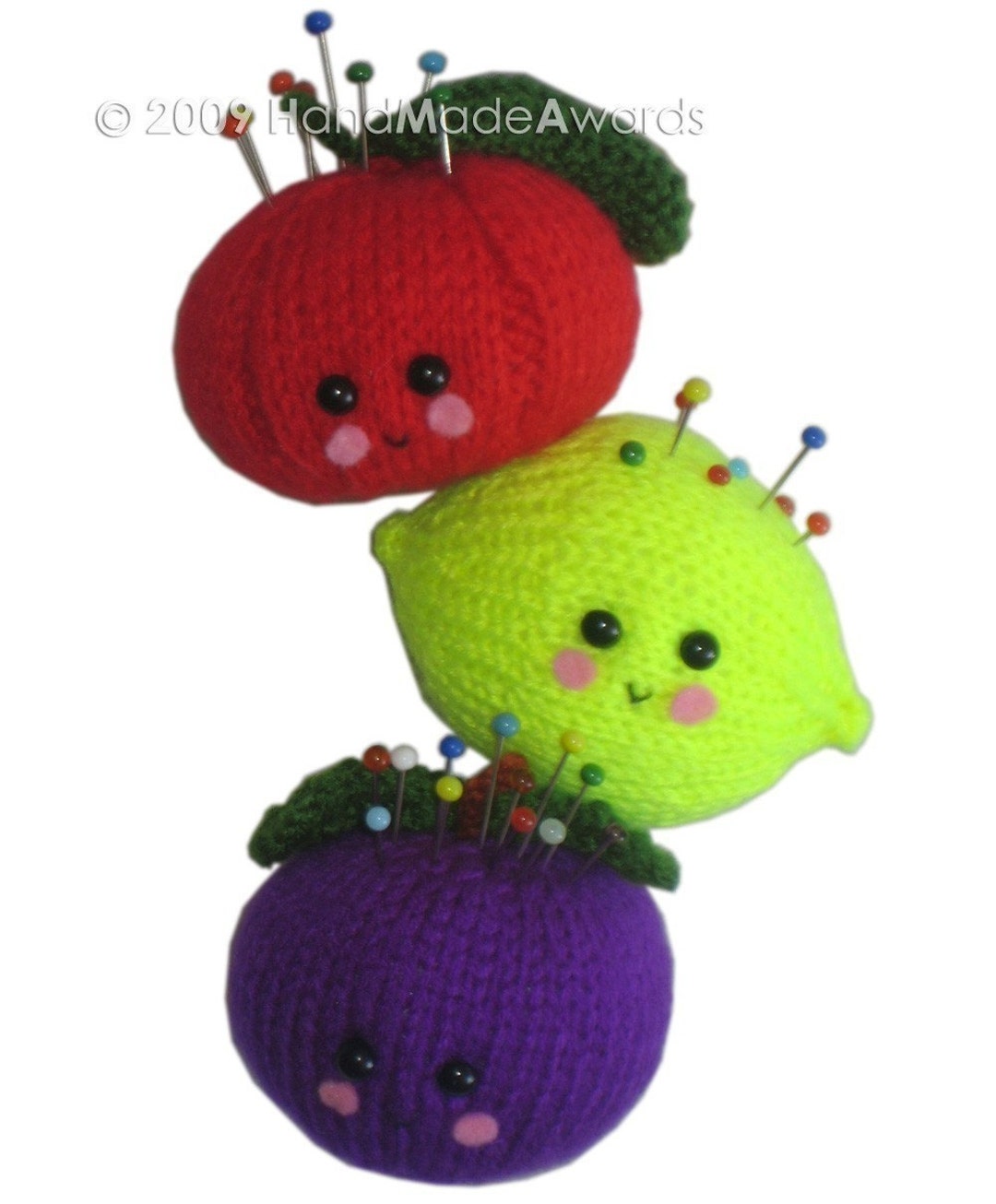 Tomato, Lemon and Plum PINCUSHION Pdf Email KNIT PATTERN - Etsy