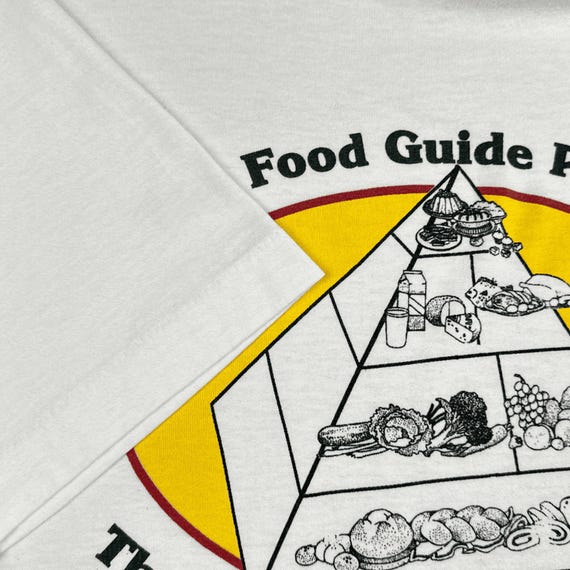 Vintage Food Pyramid Shirt Adult LARGE White Guide He… - Gem