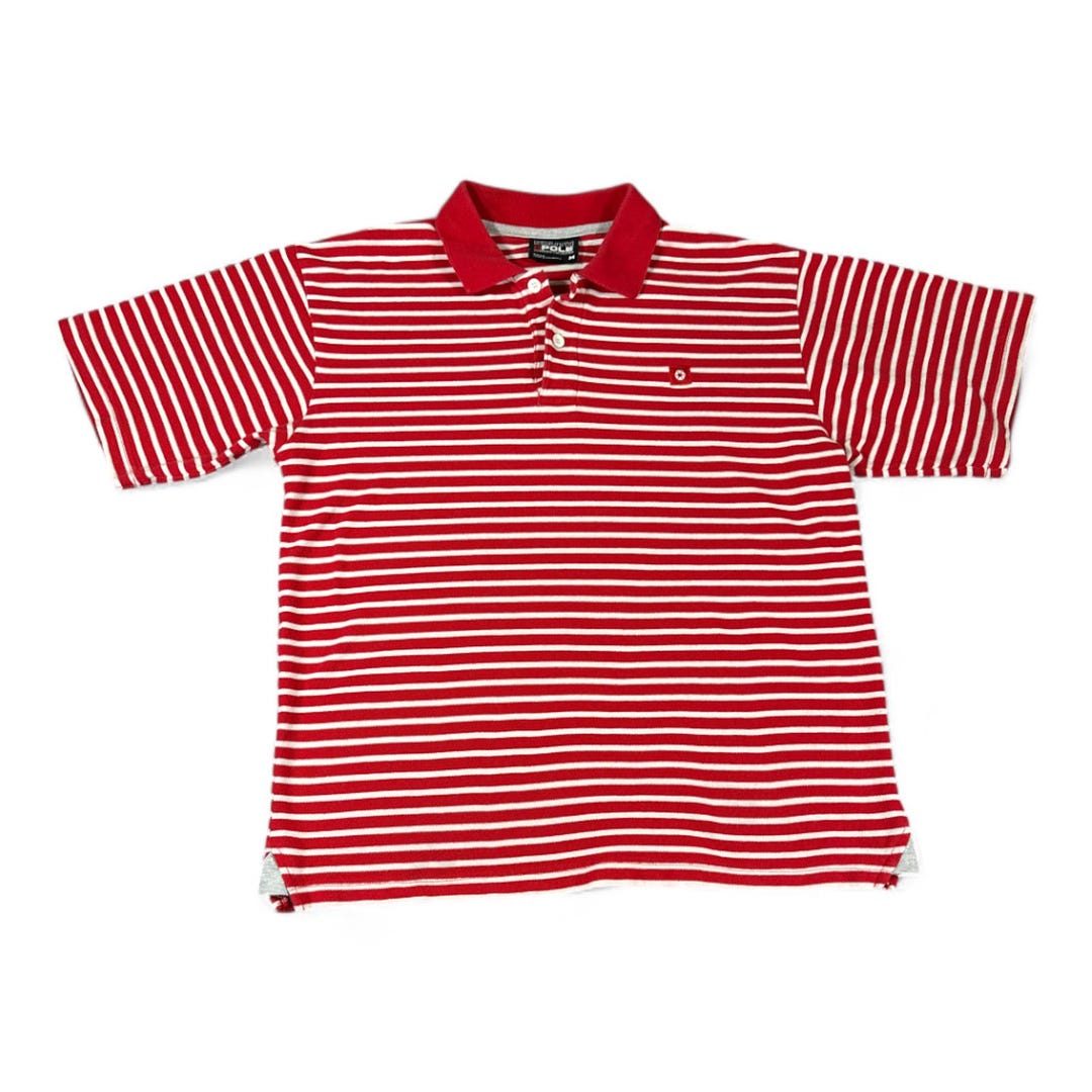 Vintage South Pole Polo Shirt Adult MEDIUM Red Stripes Hip Hop ...