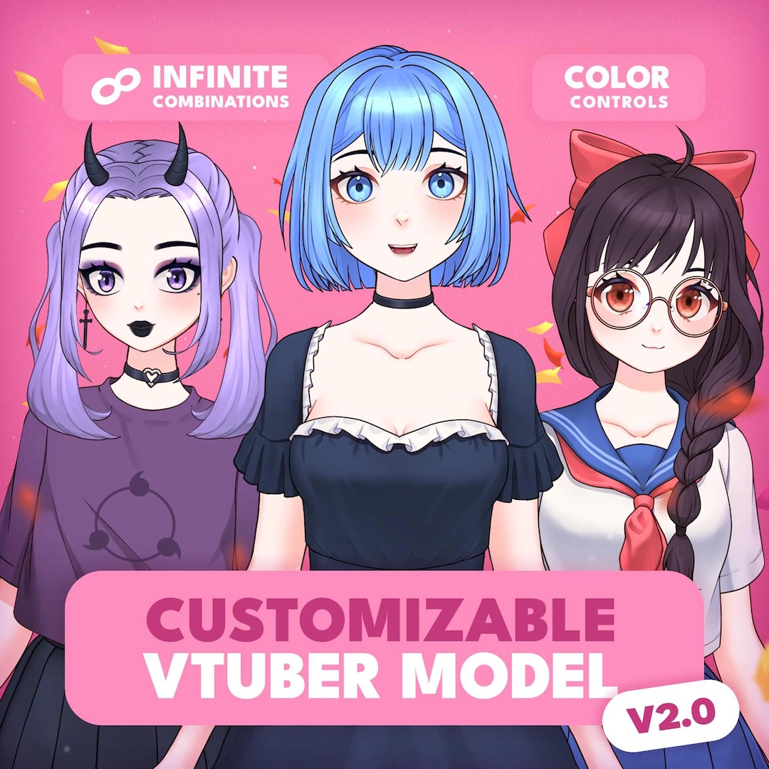 Customizable Anime Girl Vtuber Model • Fully Editable Live2d Avatar for ...