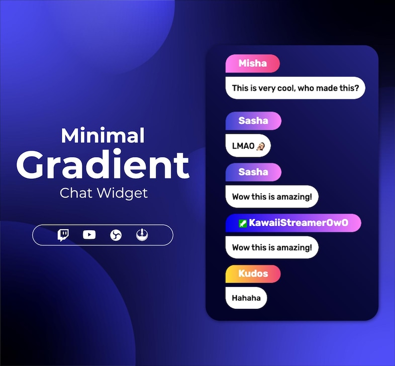 Simple Gradient Twitch Chat Widget • Minimal Chat Box for Twitch and ...