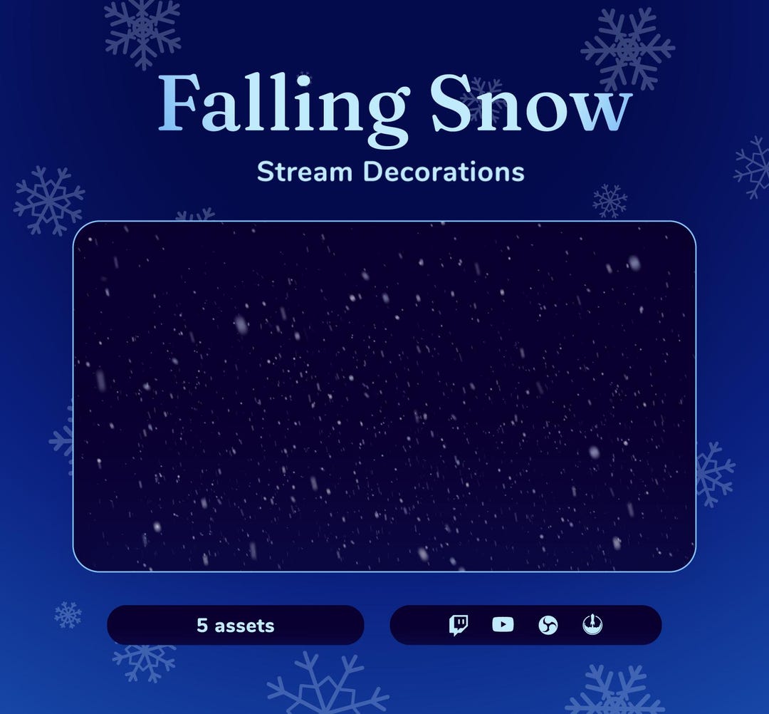 5 Falling Snow Animated Stream Decorations for Twitch & OBS Studio ...