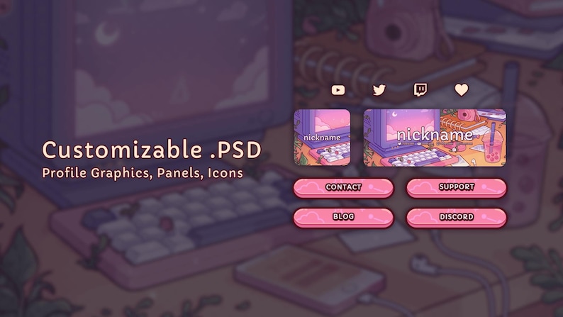 Lofi Desk Twitch Overlay Pack · Cozy Stream Overlay · OBS Overlay ...