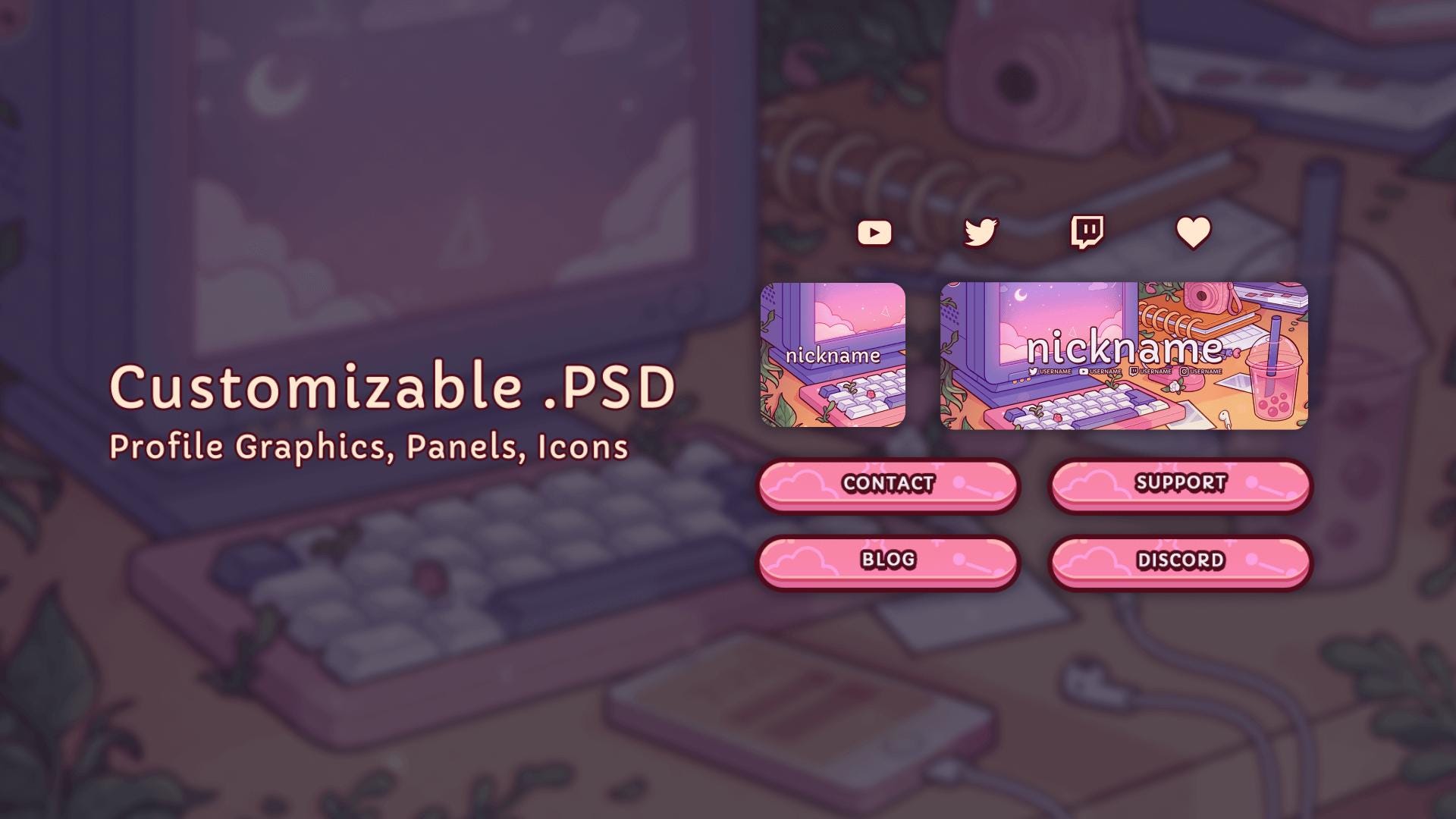 Lofi Desk Twitch Overlay Pack · Cozy Stream Overlay · OBS Overlay ...