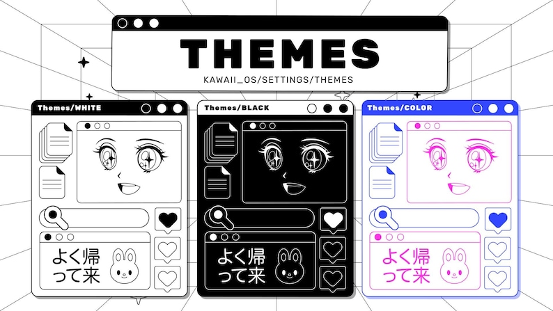 Kawaii OS Y2K Twitch Overlay Pack · Anime Stream Overlay · OBS Overlay ...