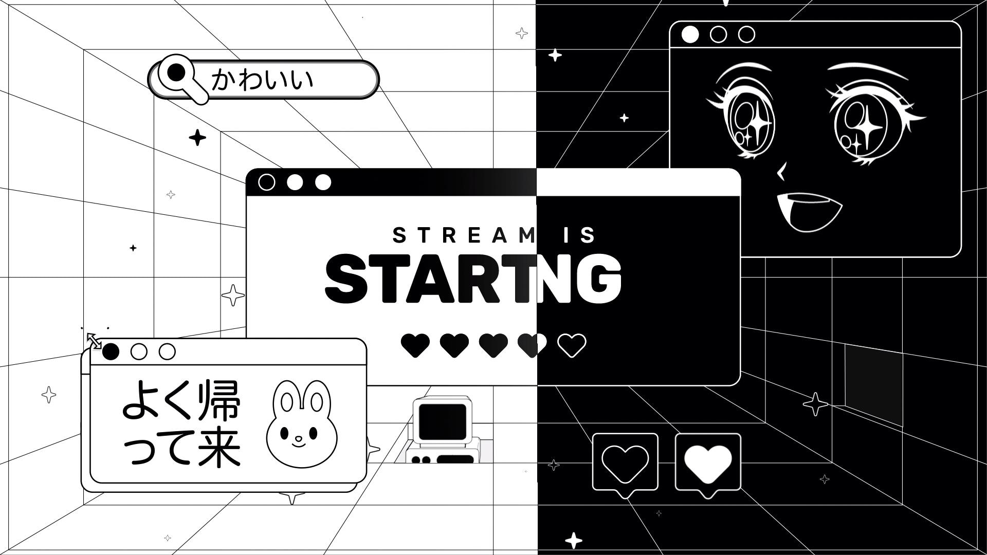 Kawaii OS Y2K Twitch Overlay Pack · Anime Stream Overlay · OBS Overlay ...