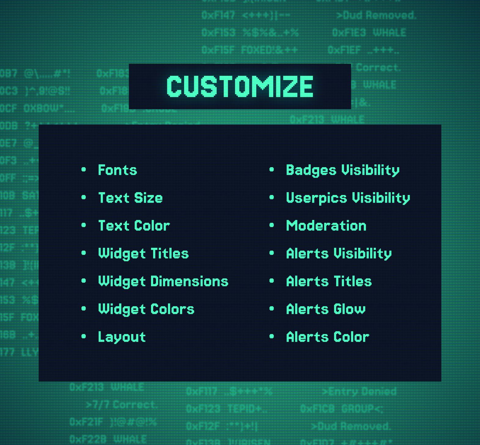 ASCII Hacker Twitch Chat Widget • Futuristic Terminal Chat Box Overlay ...