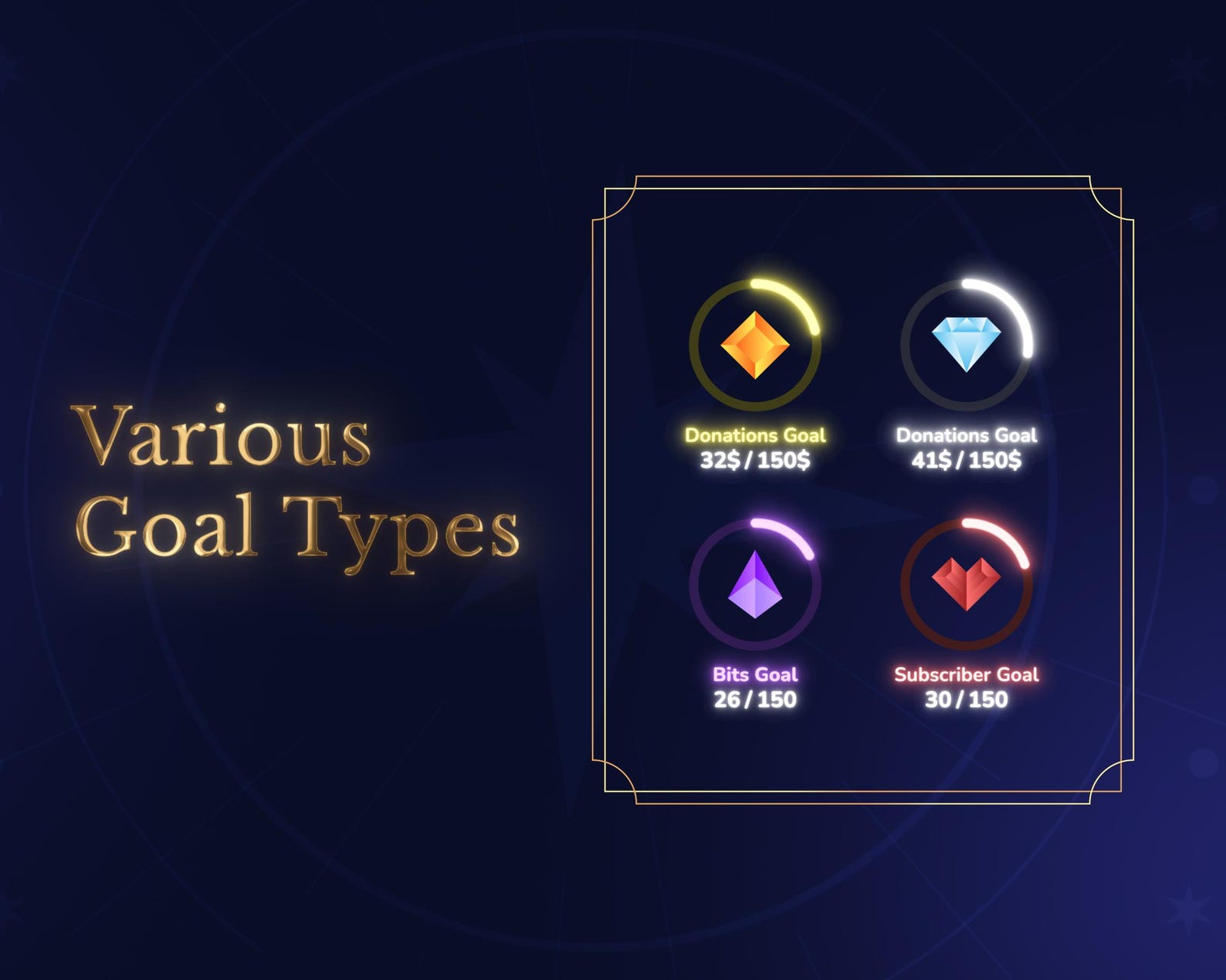 Fantasy Twitch Goal Widget • Stream Goal Widget for Twitch and Youtube ...
