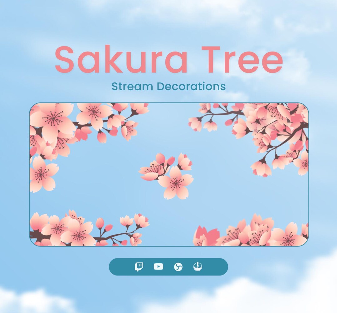 7 Sakura Animated Stream Decorations for Twitch & OBS Studio | Sakura ...