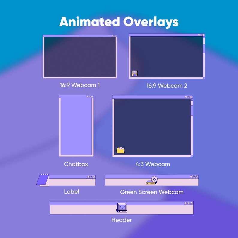 Retro Computer Animated Twitch Overlay Pack · Windows 95 Stream Overlay ...