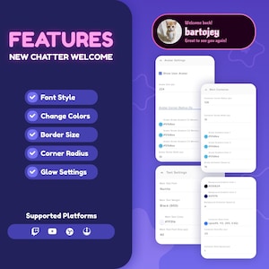 Twitch New Chatter Welcome Widget, Automatic New Viewer Alert Overlay ...