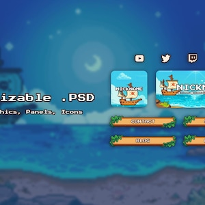 Anime Pirates Twitch Overlay Pack (ANIMATED) 1 Piece Pixel-art Overlays ...